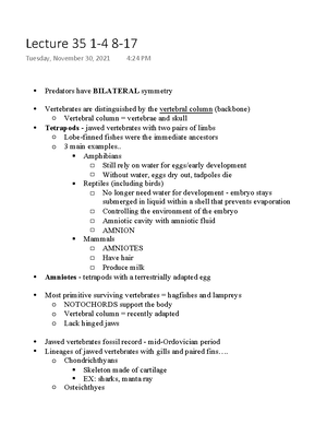 Biology - Unit 1 - study guide - Lecture 1 Key Points Biodiversity: the ...