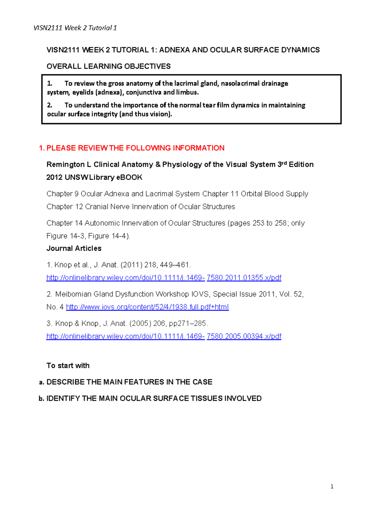 Week 2 Tutorial 1 Questions and Feedback 19th June 2022 - 1 VISN2111 Week 2 Tutorial 1 VISN2111 ...