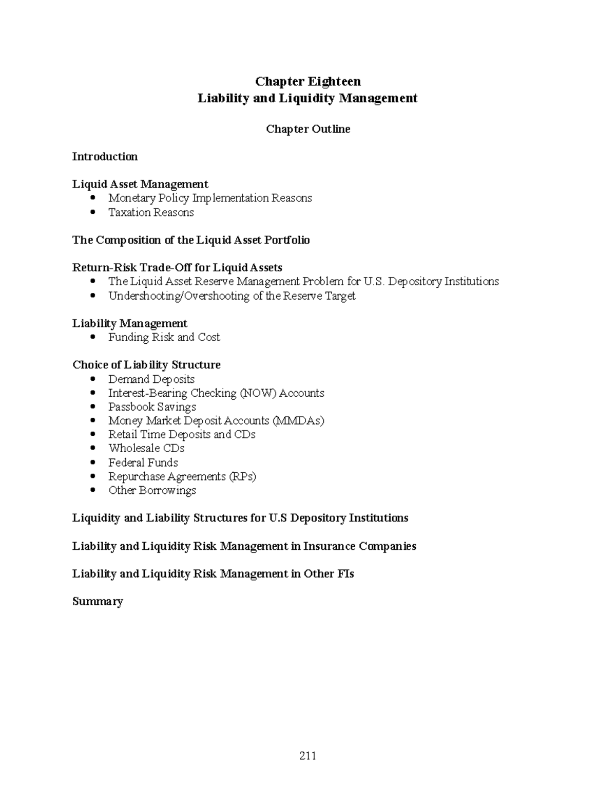 Financial Institutions Management Chap018 - BAN4801 - Unisa - Studocu