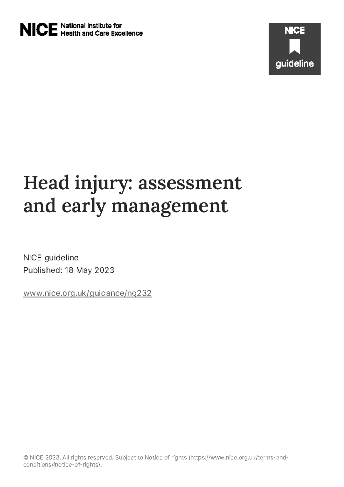 Head injury assessment and early management pdf 66143892774085 - Head ...
