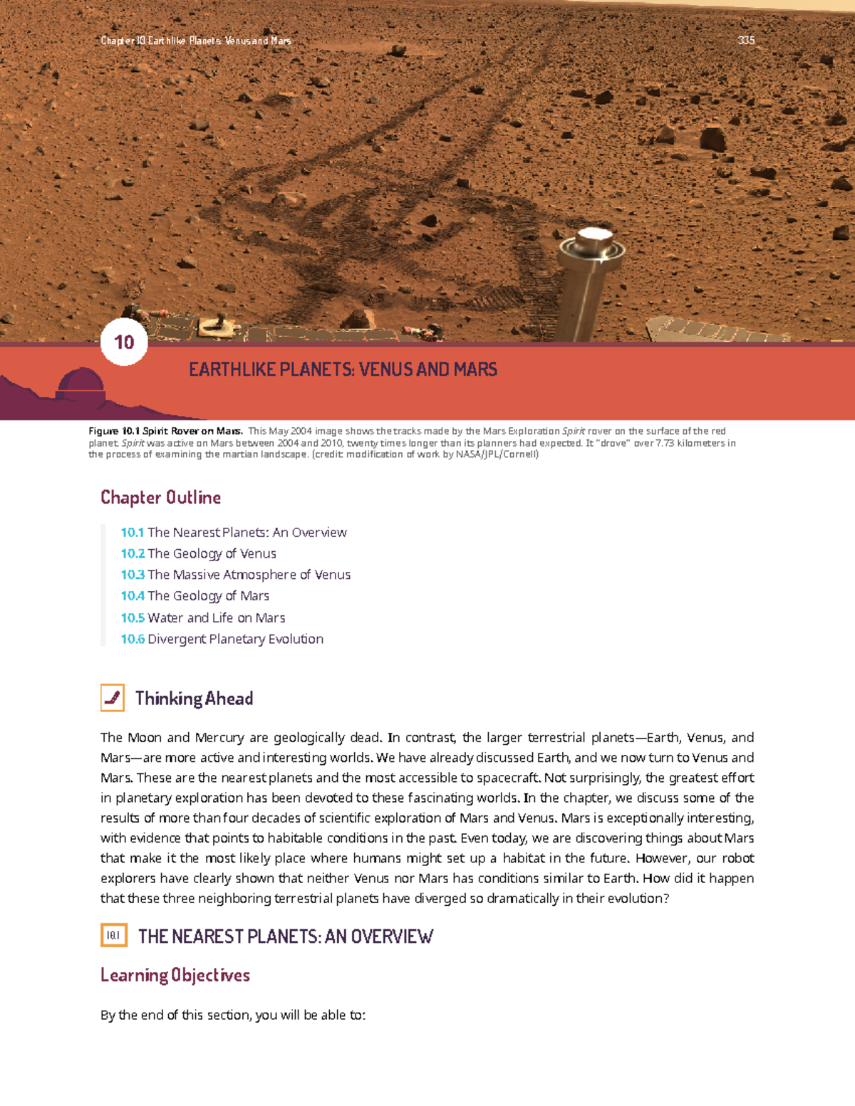 Chapter 10-Earthlike Planets- Venus and Mars - Chapter Outline 10 The ...