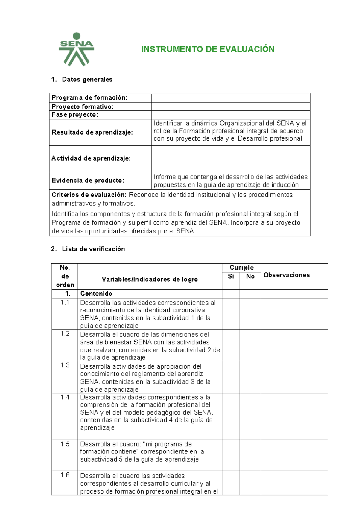 IE AA1 EV01 - IE AA1 EV01 - INSTRUMENTO DE EVALUACIÓN 1. Datos ...