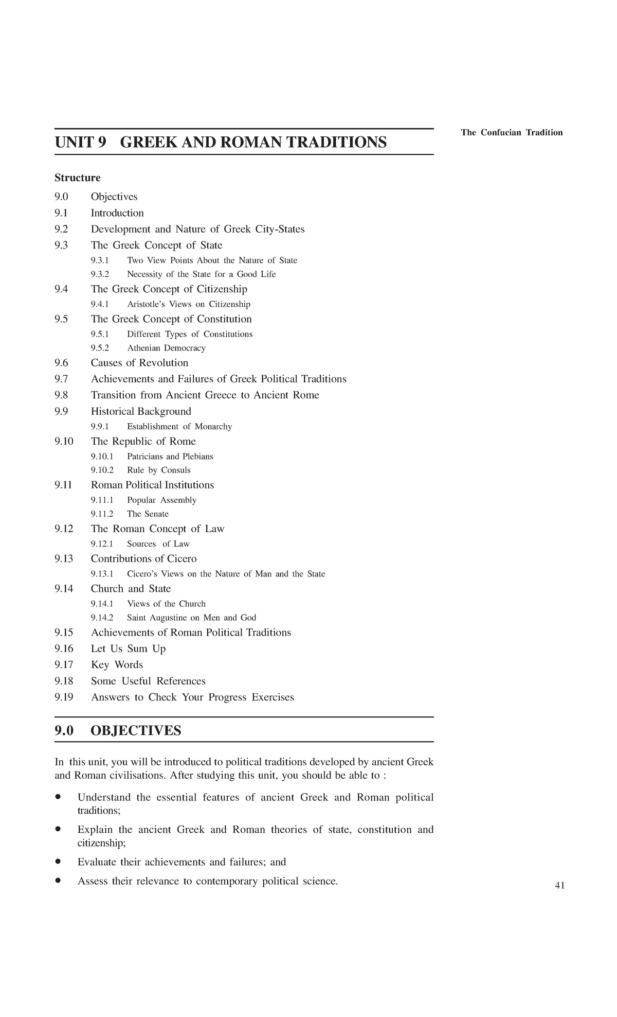 Unit-9 - Gift - The Confucian Tradition UNIT 9 GREEK AND ROMAN ...