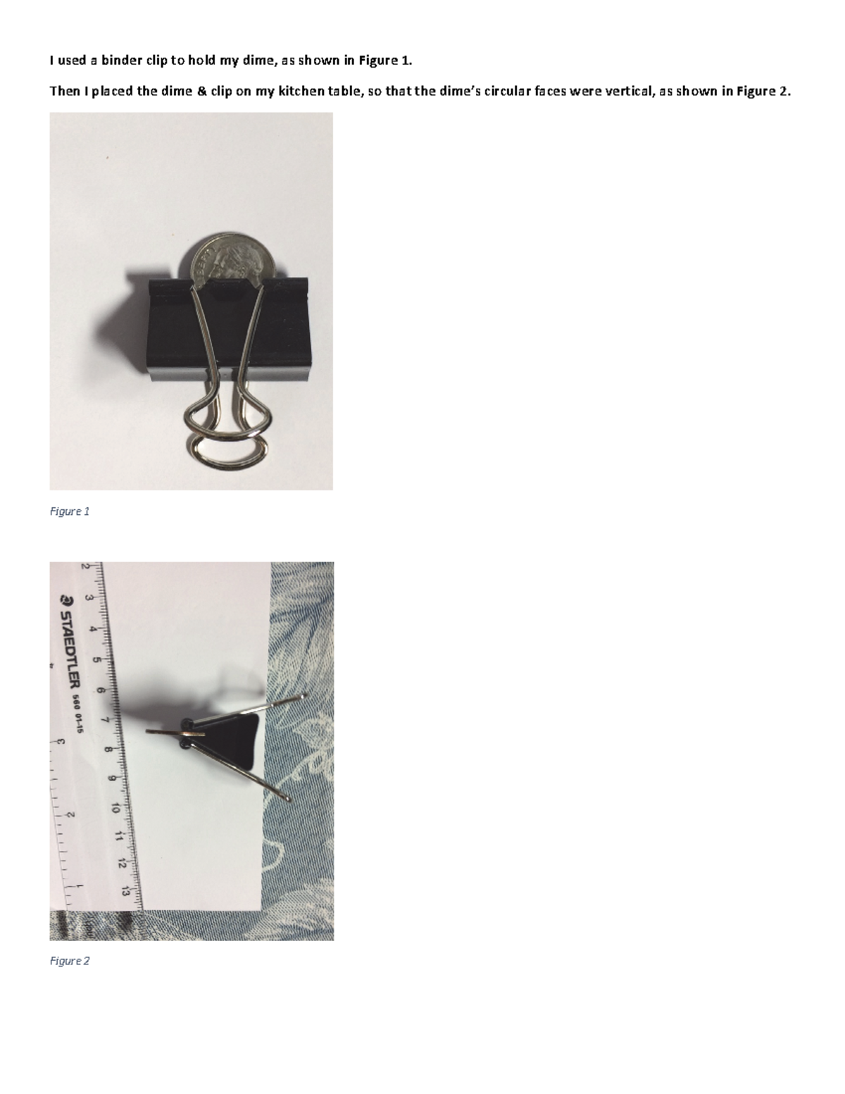 Clever way to measure the dime's thickness - I used a binder clip to ...