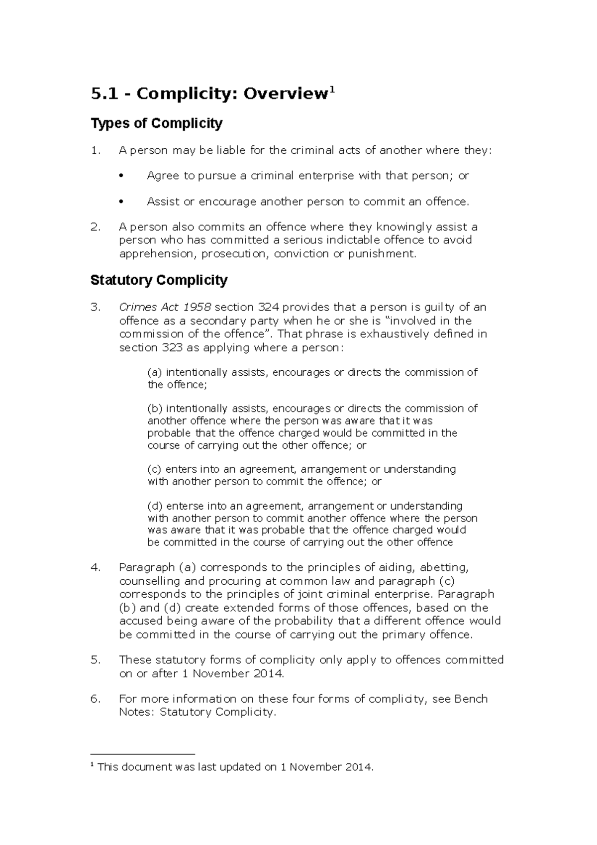 Complicity Overview - A person also commits an offence where they ...