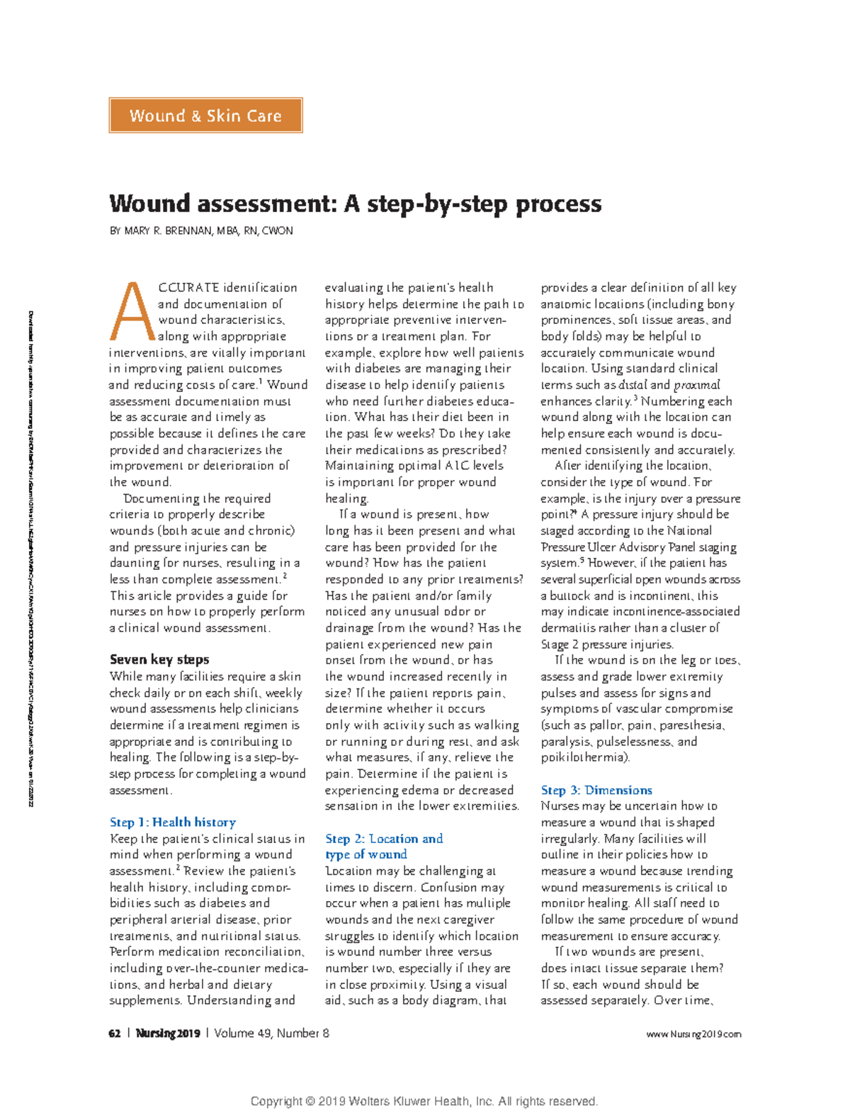 Wound assessment A step by step process - Downloaded from journals.lww ...