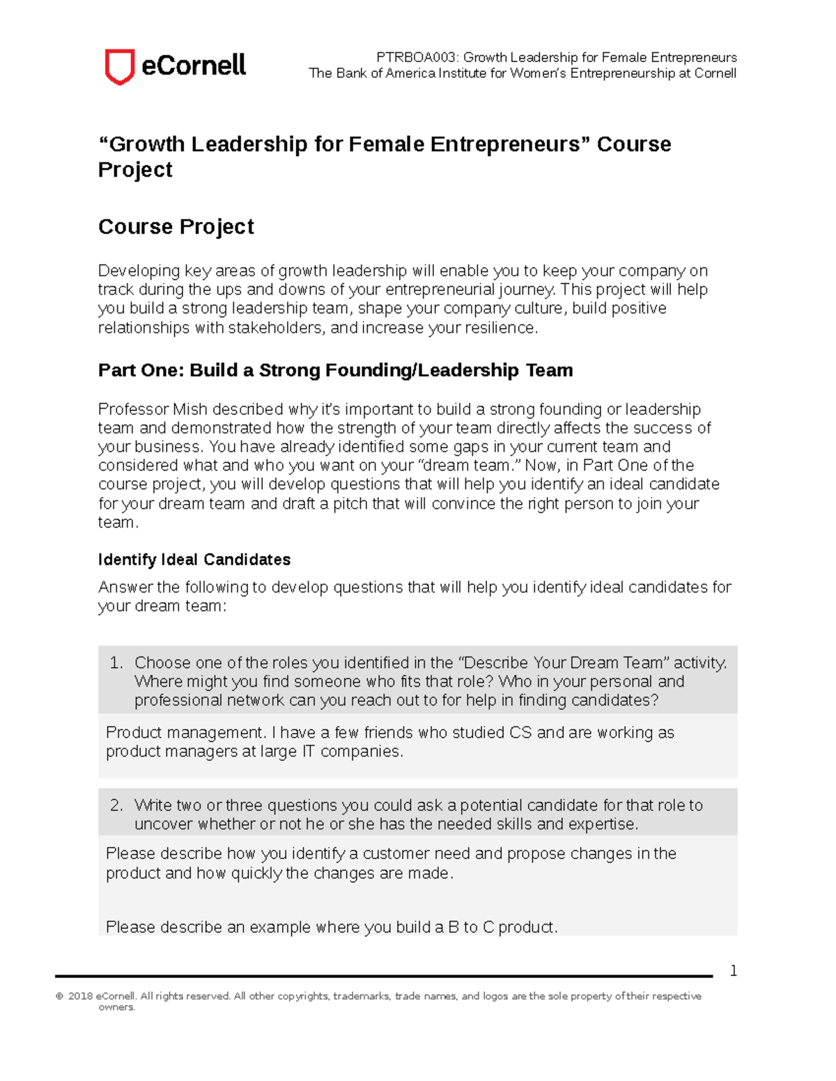 Ptrboa 003 course project - The Bank of America Institute for Women’s ...