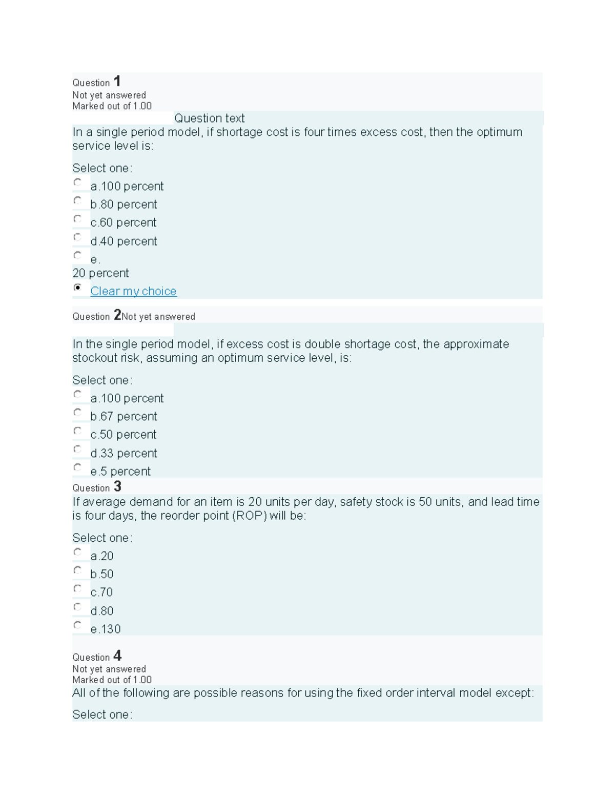 COMM 225 QUIZ Inventory Management - Question 1 Not yet answered Marked ...