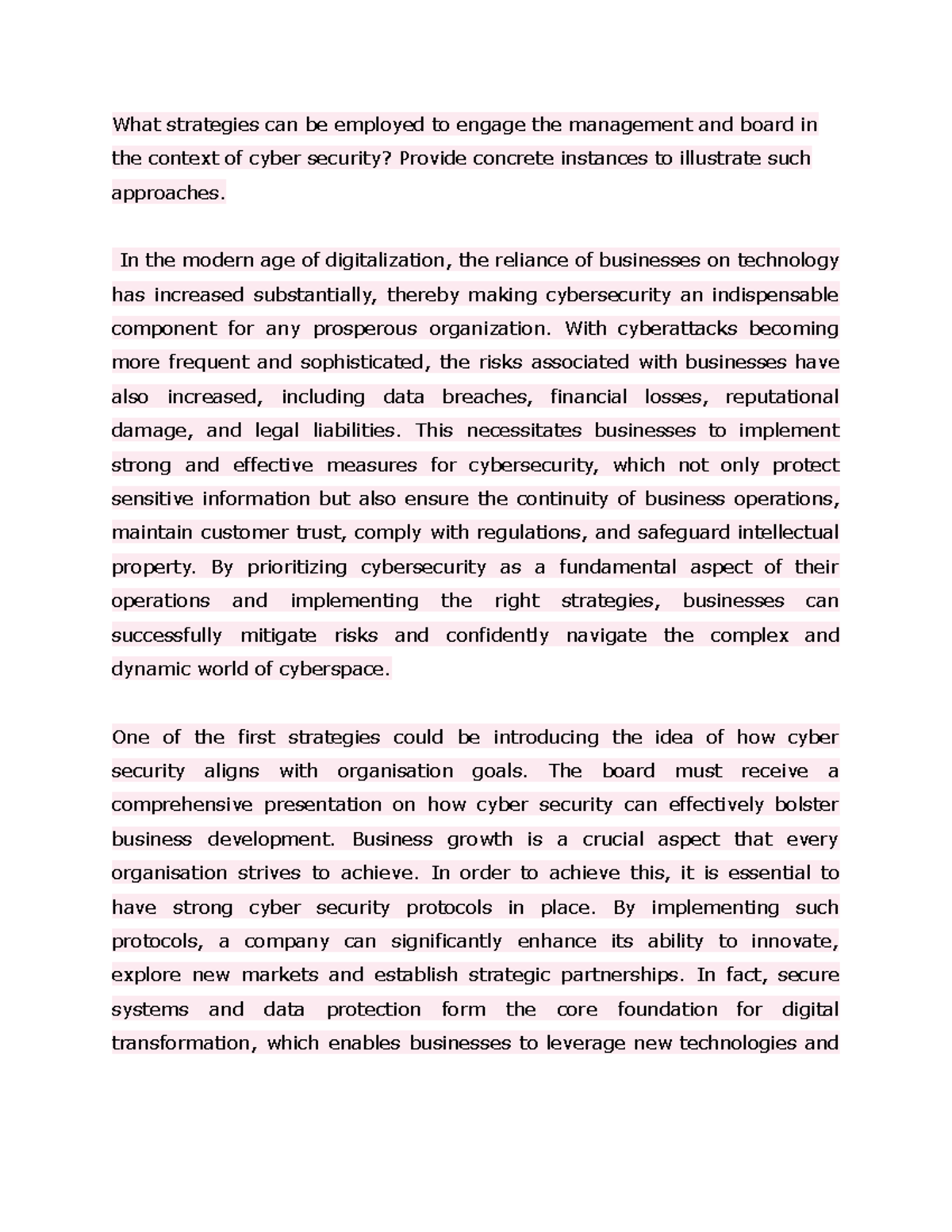 Final Essay Cyber Security - What strategies can be employed to engage ...