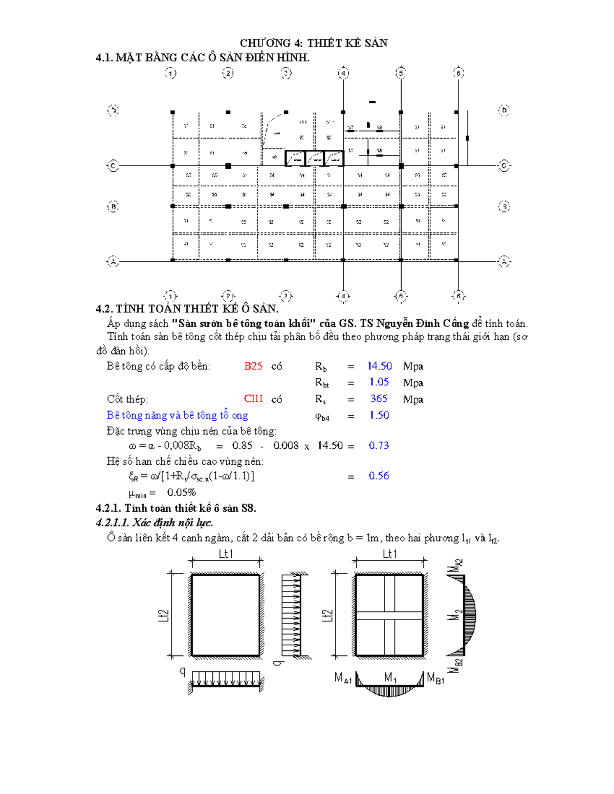 Thuyết Minh Chương 4 - xcxcxc - 4. MẶT BẰNG CÁC Ô SÀN ĐIỂN HÌNH. 4 ...