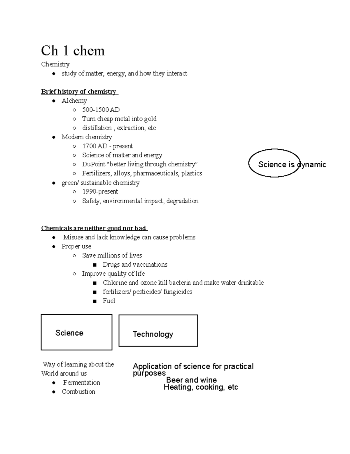 Ch 1 chem - Brief history of science and the scientific method and how ...