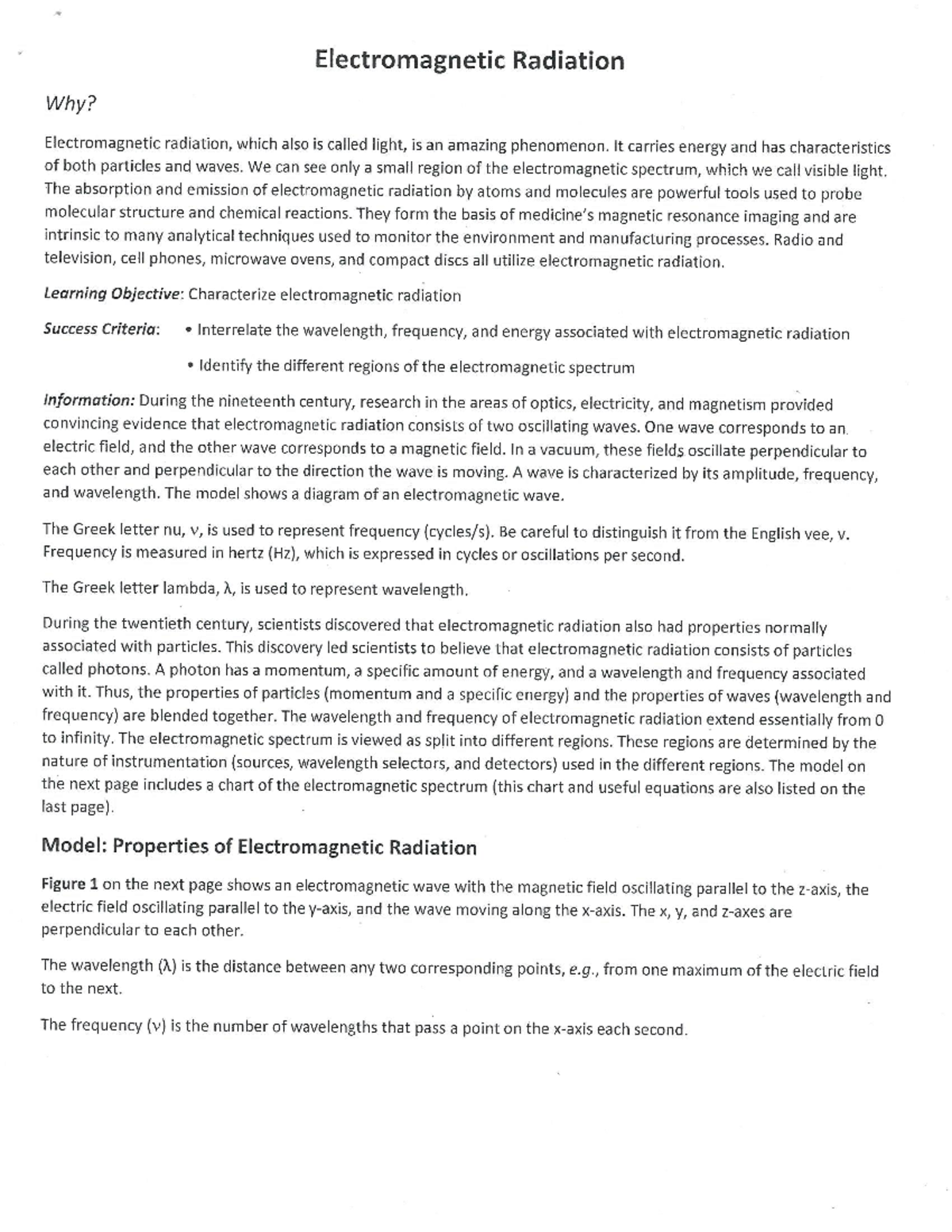 Recitation #7&8 H EMR Spectrum Answers Updated - Electromagnetic ...