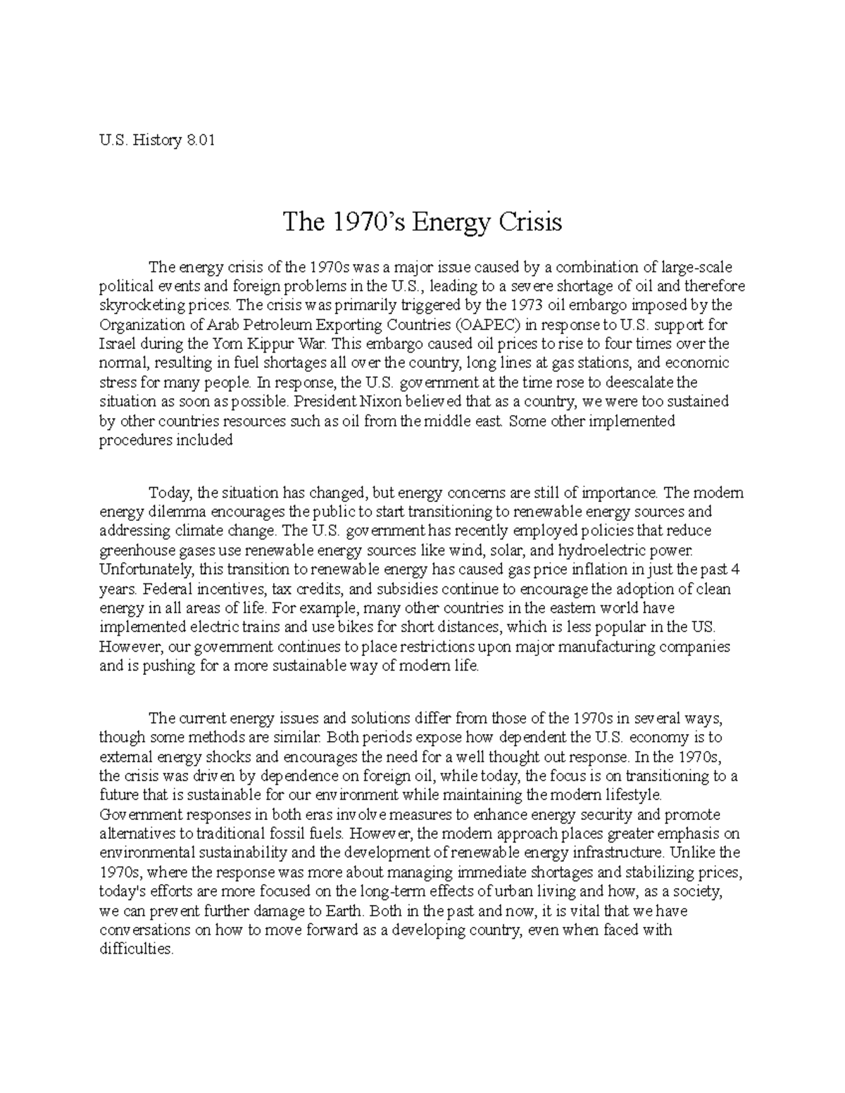 70sagain - Us History Honors on flvs 8.01 assignment. - U. History 8 ...