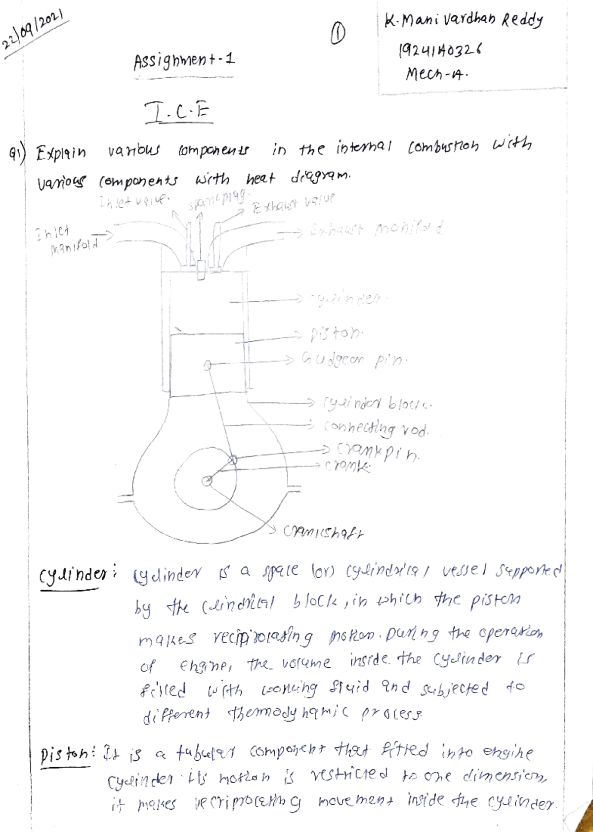Heat transfer and Ic engines notes of lecture and few assignments were ...