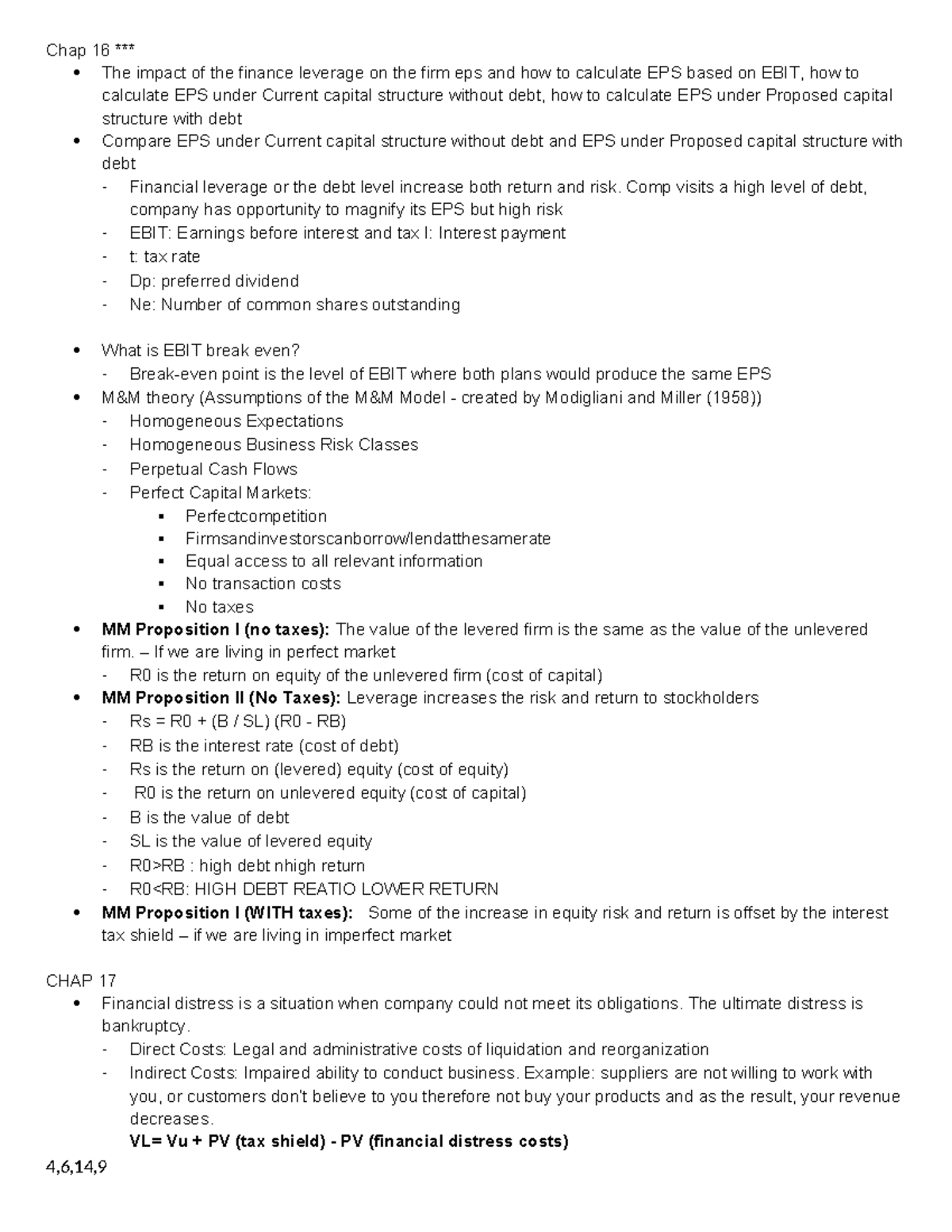 Chap 16 - Chap 16 *** The impact of the finance leverage on the firm ...