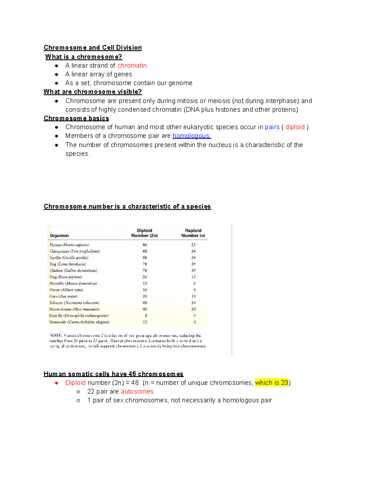 Medical Genetics Powerpoint 1 Part 2 - Chromosome and Cell Division ...