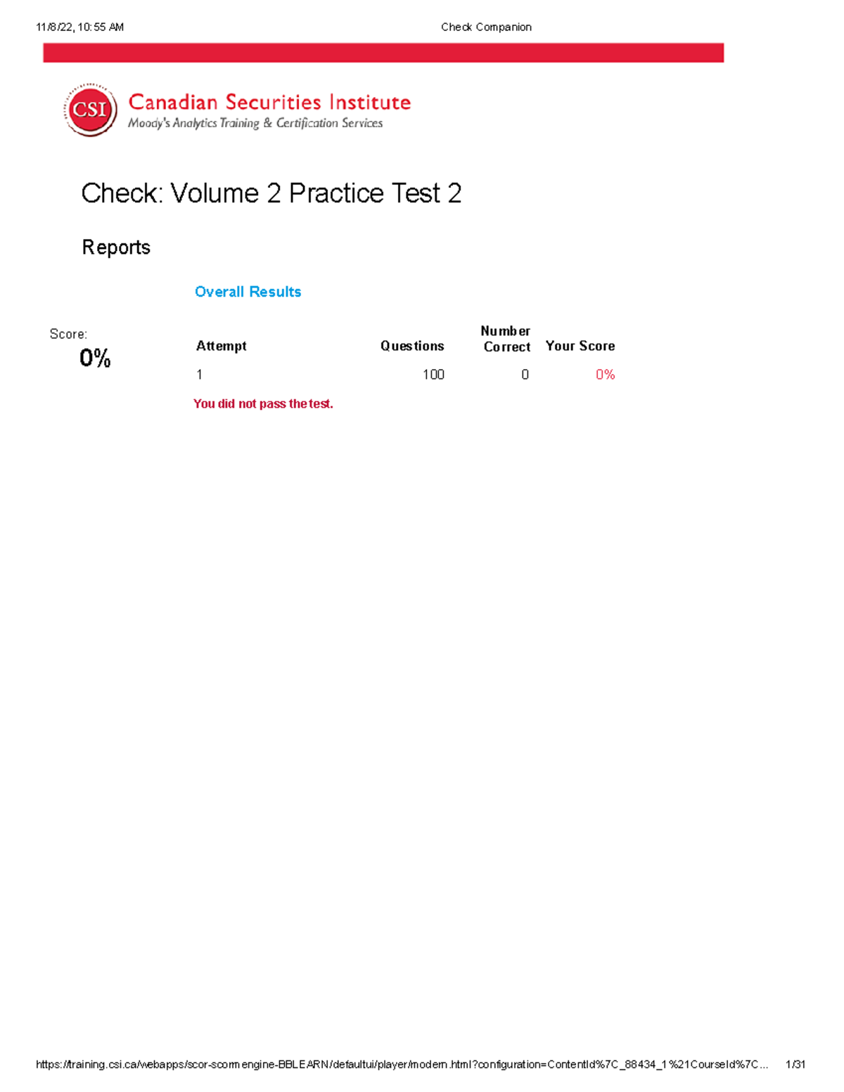CSC Check – Volume 2 – Practice Test 2 - - Studocu