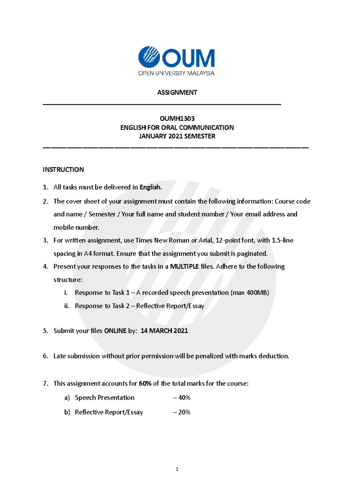 Oral - ASSIGNMENT ...