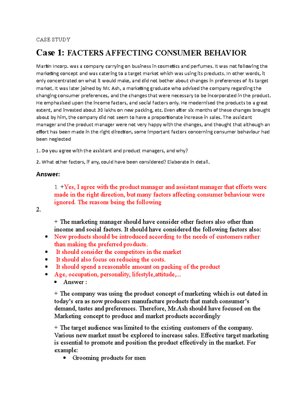 CASE- Study huynhthiyennhi - CASE STUDY Case 1: FACTERS AFFECTING ...