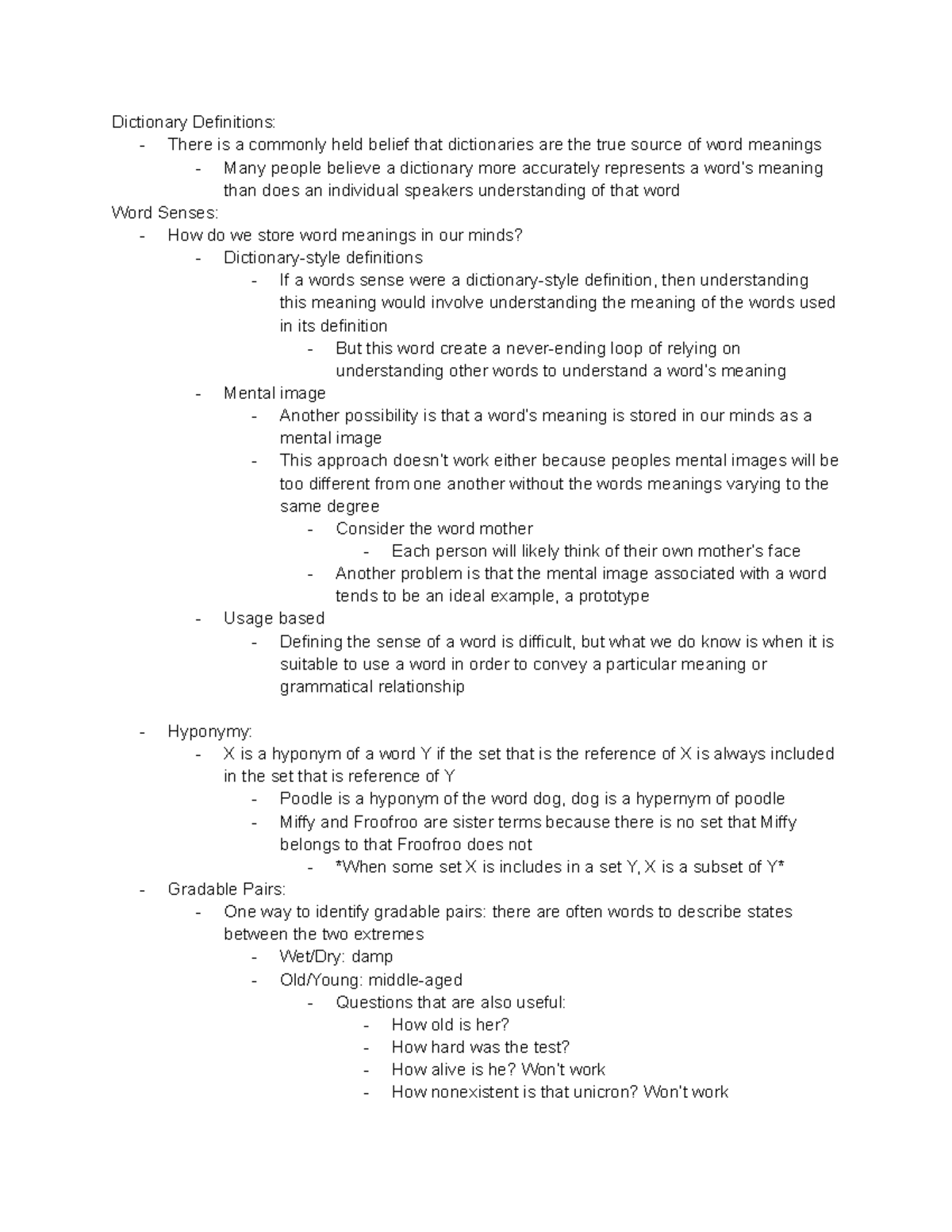 10 18 Semantics Lingustics - Dictionary Definitions: - There is a ...