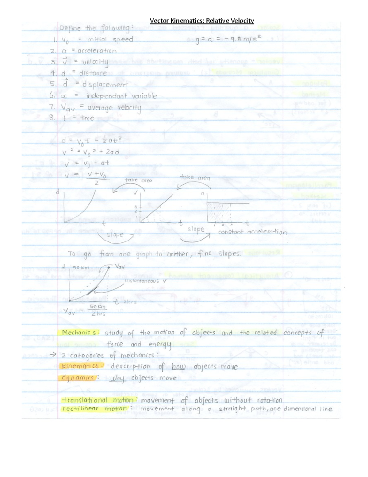 Grade 12 physics kinematics relative velocity - Studocu