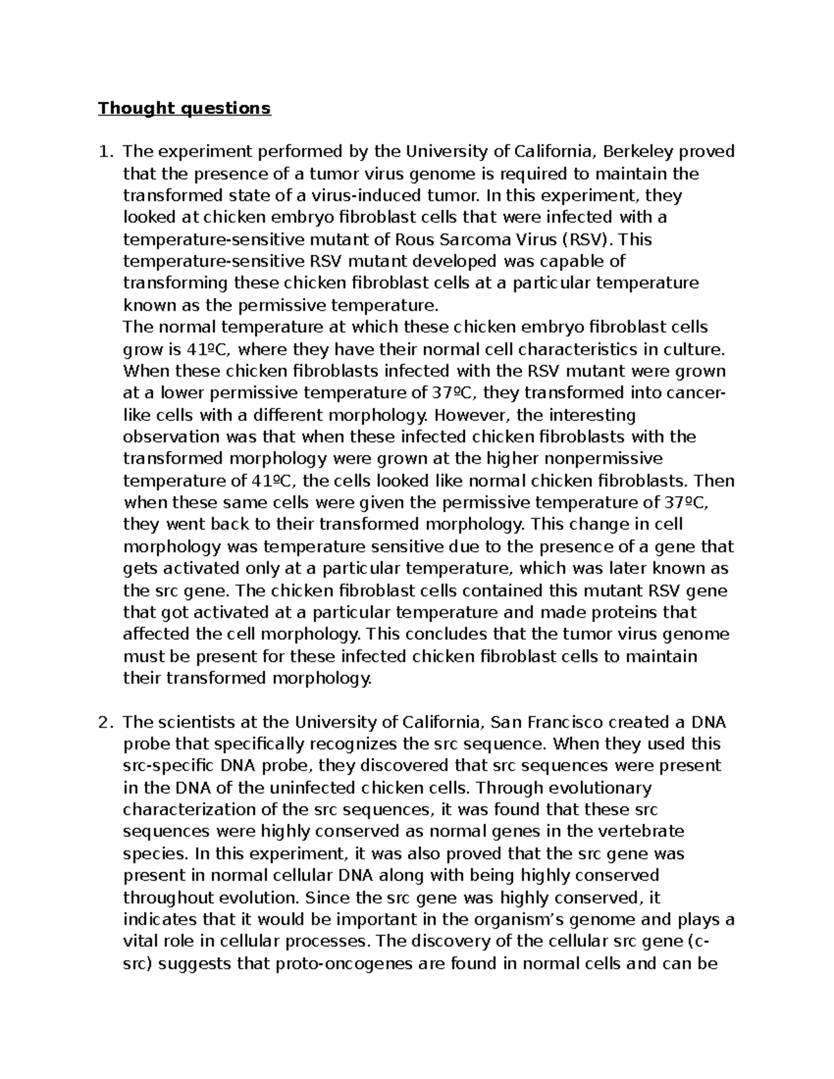 Thought questions - Thought questions The experiment performed by the ...
