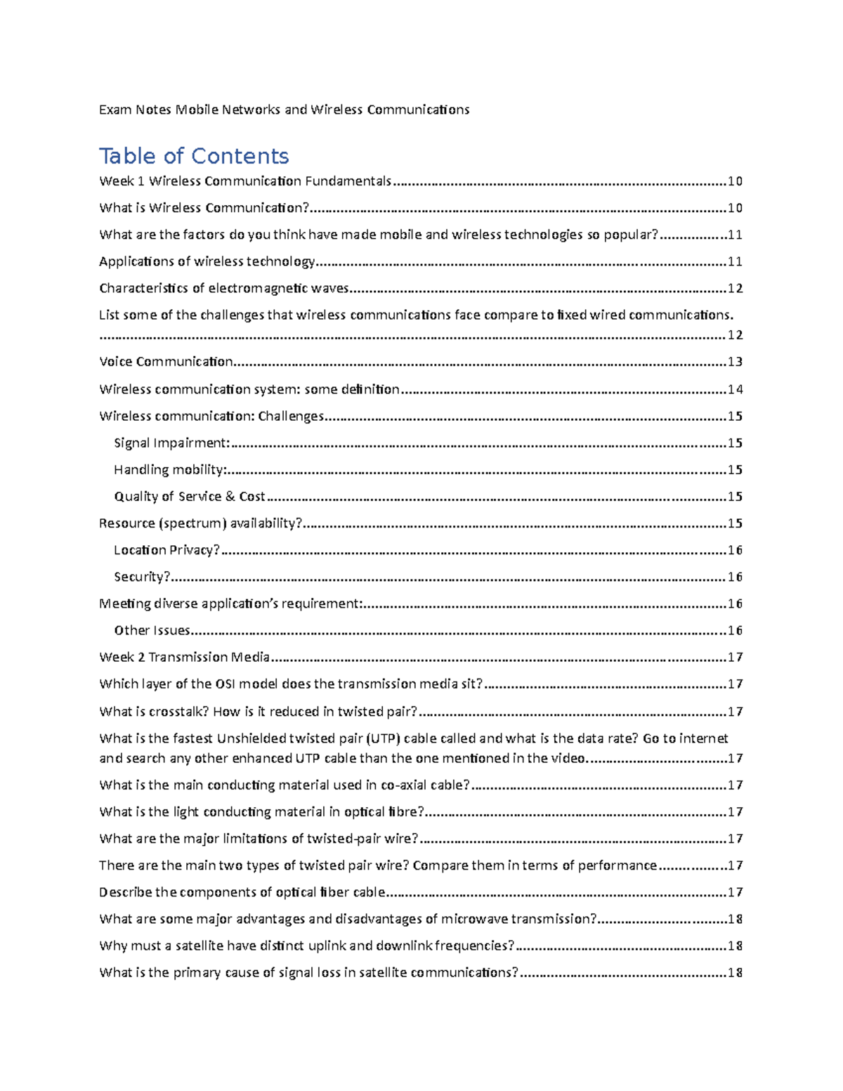 Sample/practice exam 2019, questions - Exam Notes Mobile Networks and ...