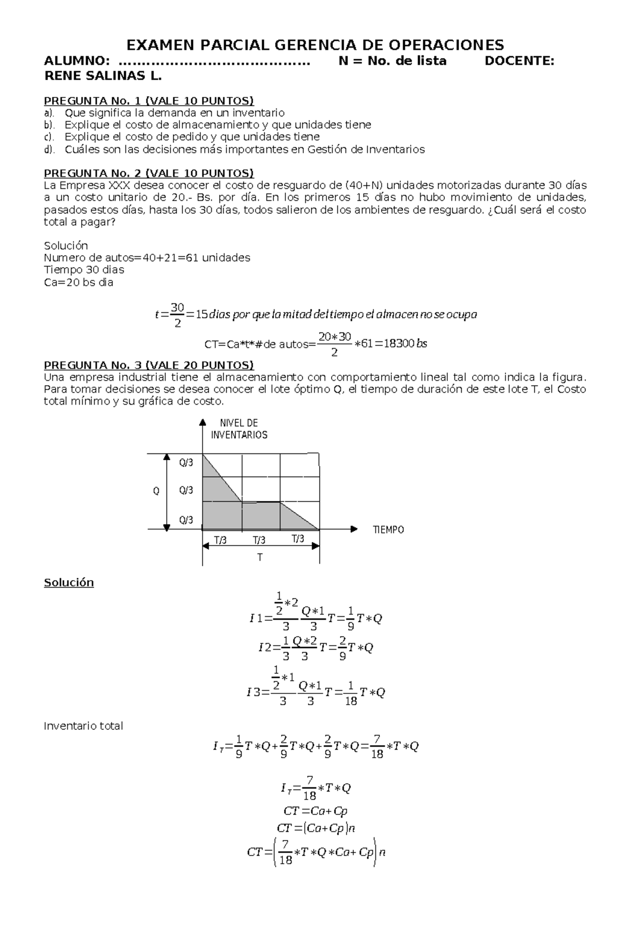 EX-GER OPER INV Parcial 5V1 2024 - EXAMEN PARCIAL GERENCIA DE OPERACIONES ALUMNO: - Studocu