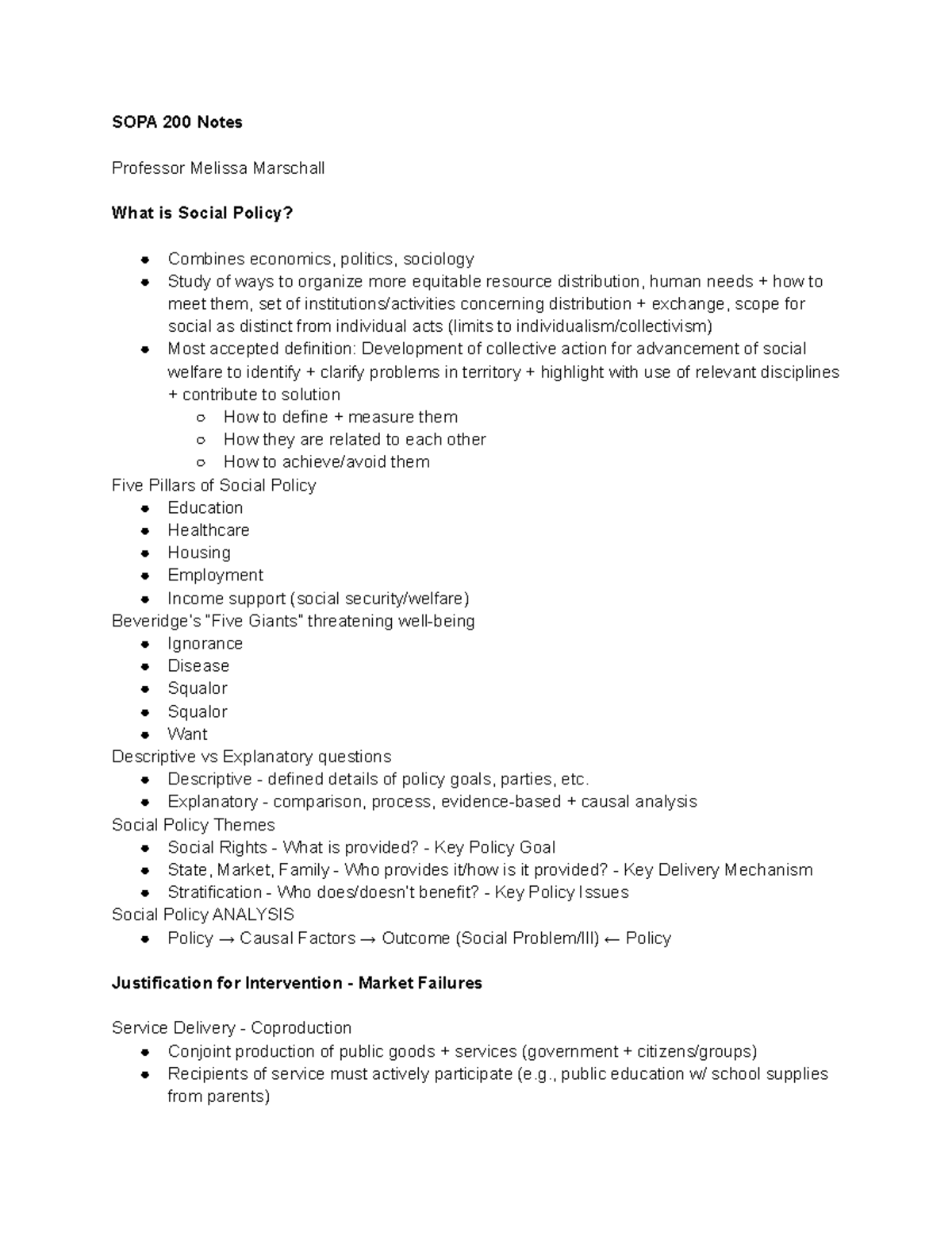 SOPA 200 Notes - SOPA 200 Notes Professor Melissa Marschall What is ...