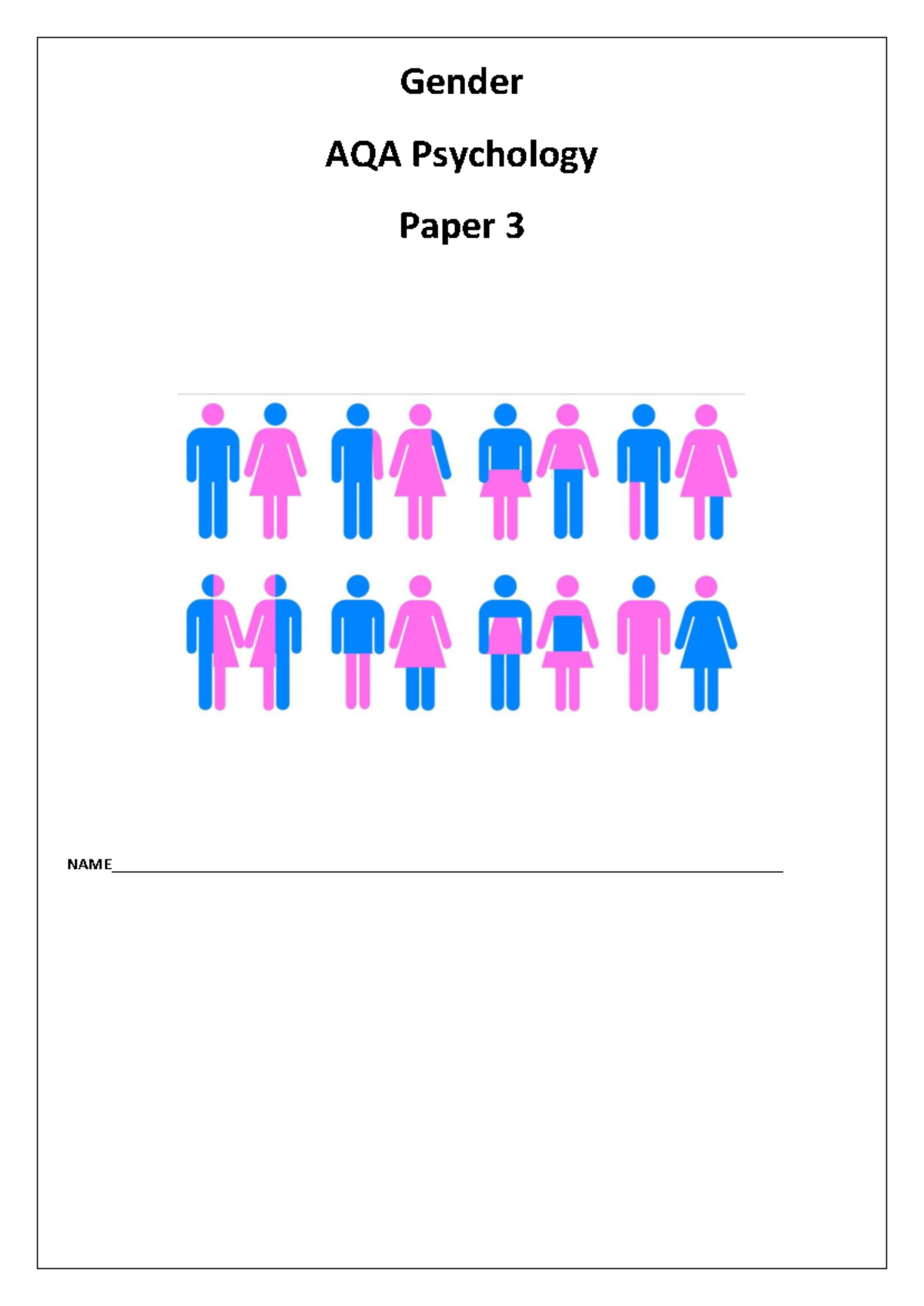 Gender notes and extension booklet - Gender AQA Psychology Paper 3 ...