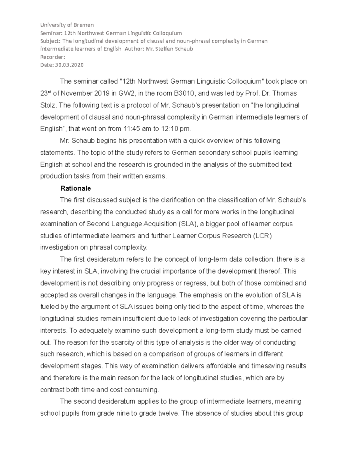 12NWLK Protokoll - The longitudinal development of clausal and noun ...
