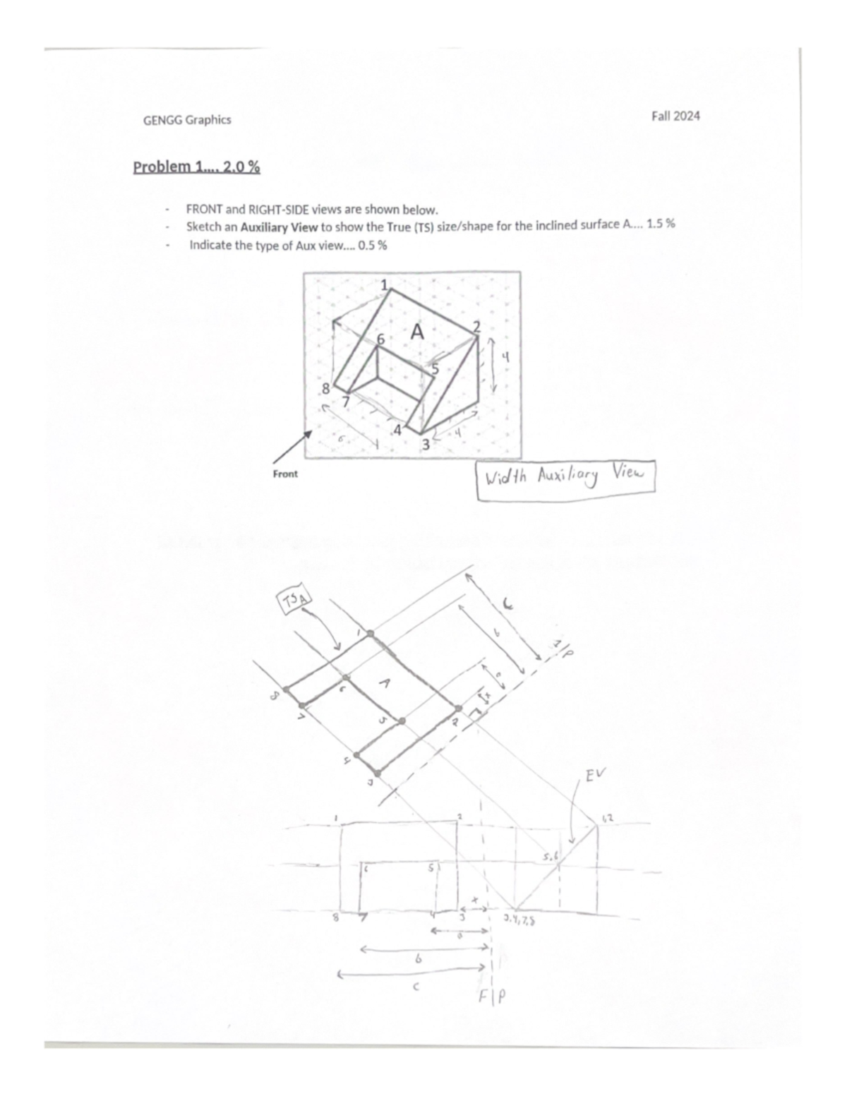 Assignment 5A - Drafting - GENG 1102 - GENGG Graphics Fall 2024 Problem ...