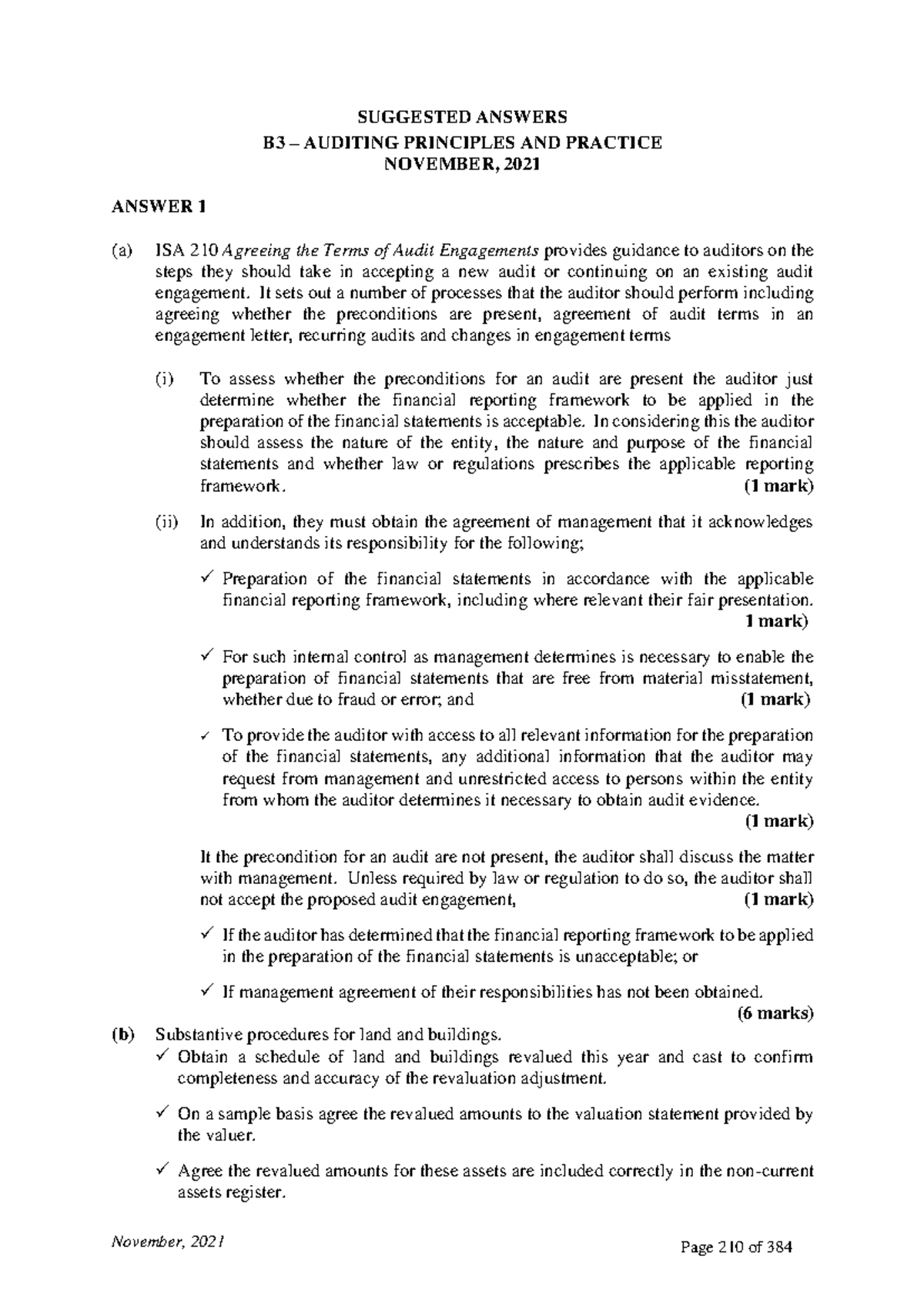 B3 ANS NOV 2021 - accounting questions - SUGGESTED ANSWERS B3 ...