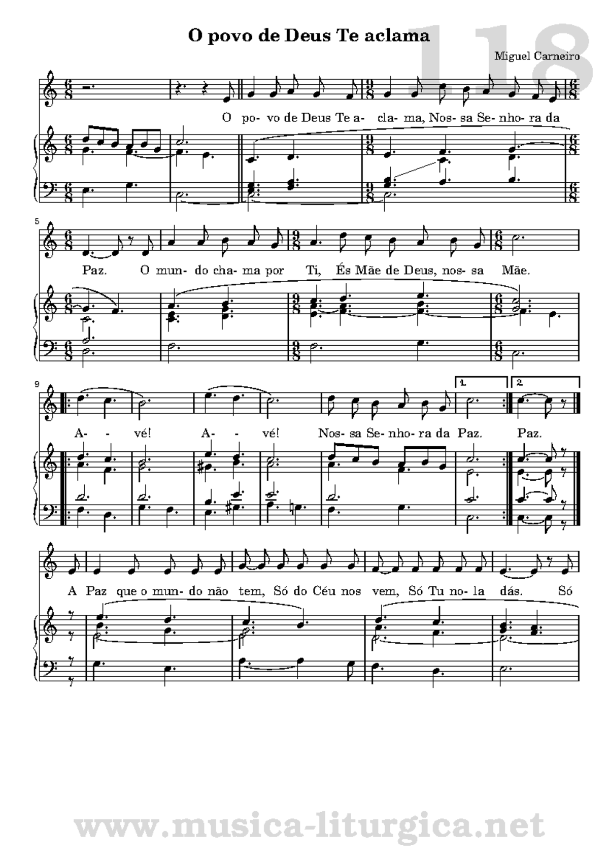 O povo de deus te aclama - vsvb oleihnwlrjvn - 118 musica-liturgica O povo de Deus Te aclama ...