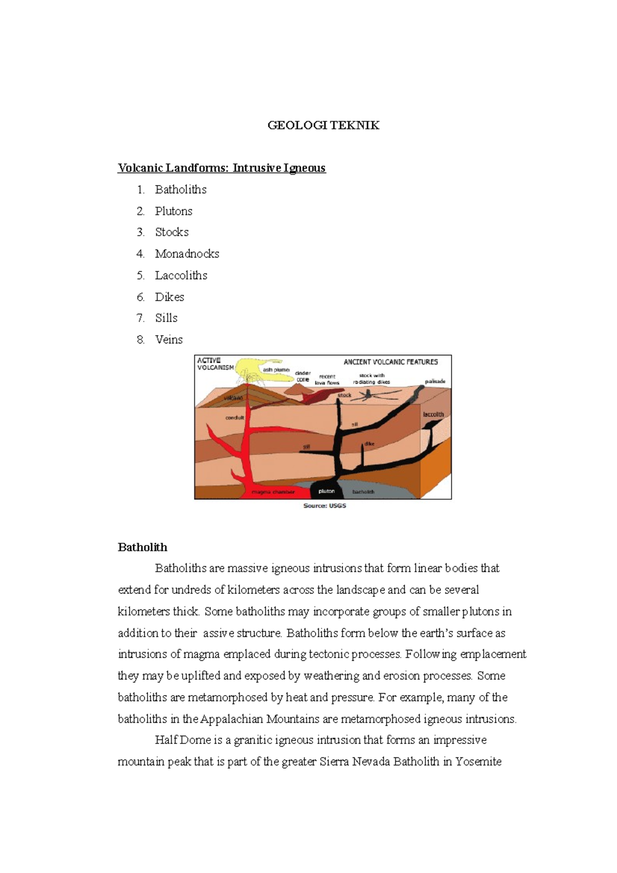 Geologi Teknik - Volcanic Landforms Intrusive Igneous - GEOLOGI TEKNIK ...
