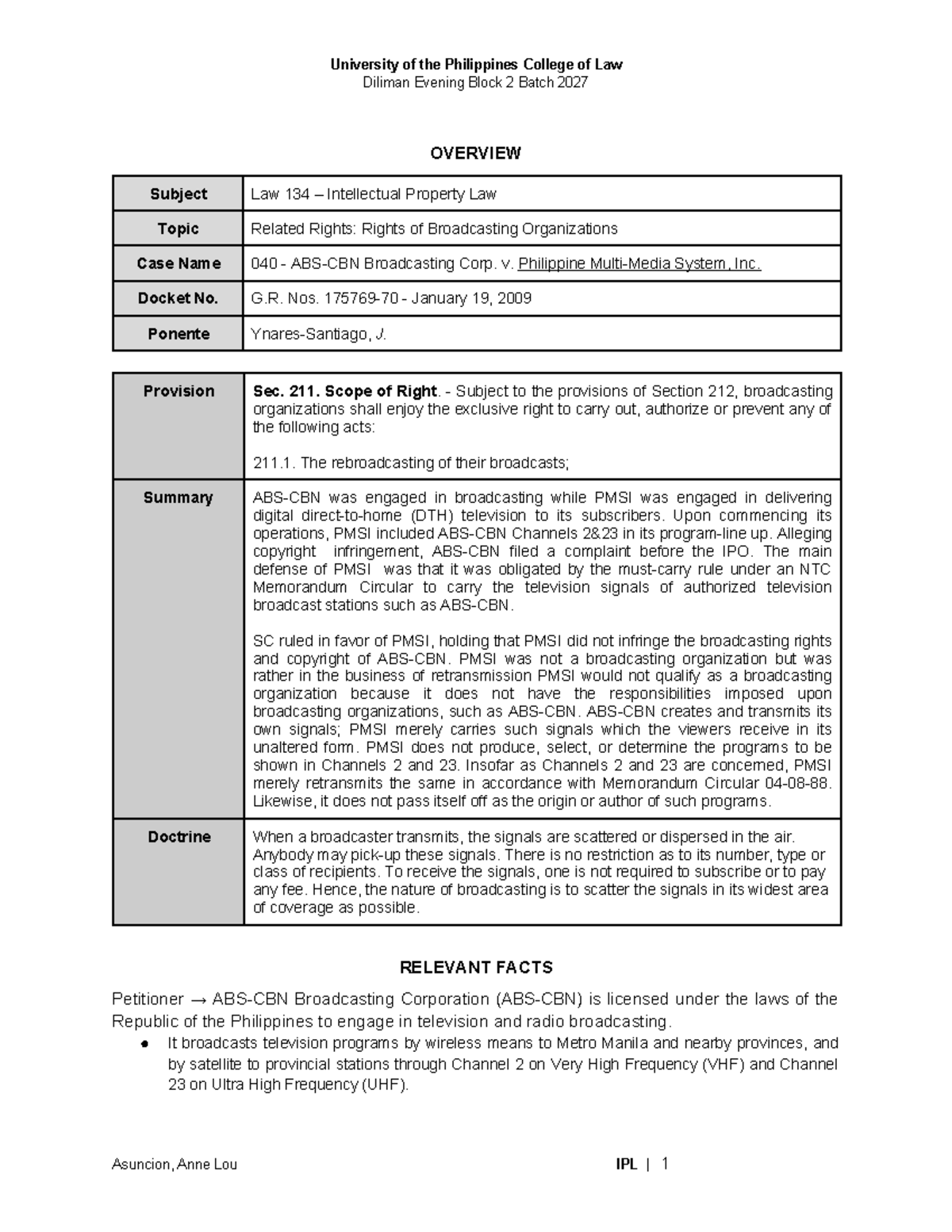 ABS-CBN Broadcasting Corp. v. Philippine Multi-Media System, Inc ...