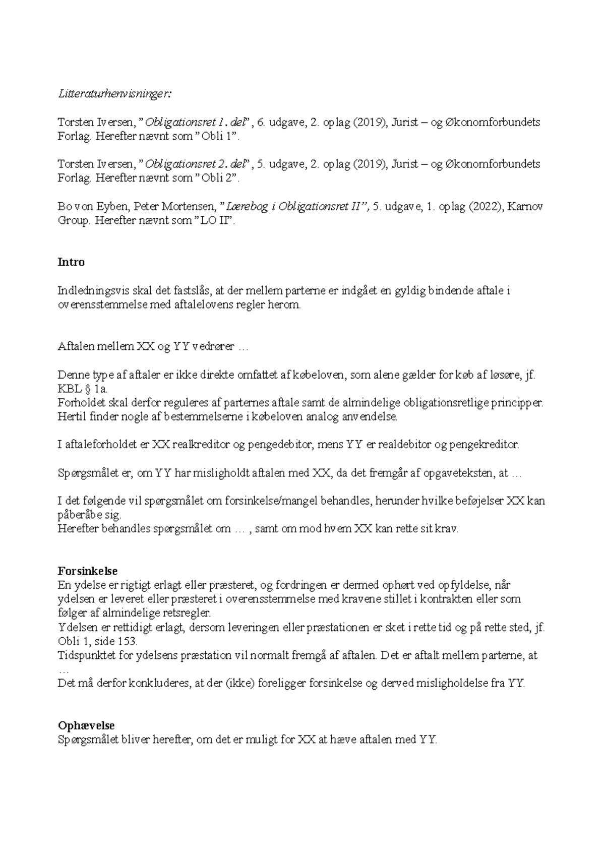 Copy paste obli - Litteraturhenvisninger: Torsten Iversen ...