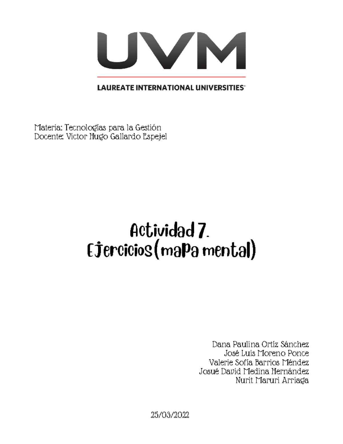 Actividad 7. Ejercicios (mapa mental) tecnologias para la gestión ...