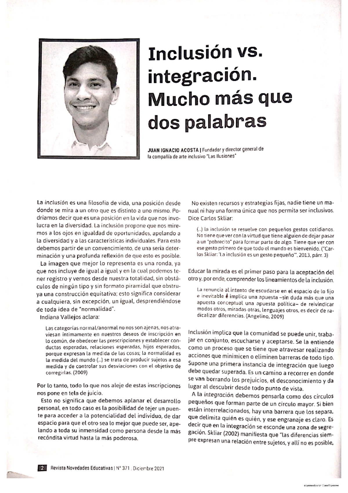 Inclusion vs Integracion - Juan Ignacio Acosta - Novedades Educativas ...