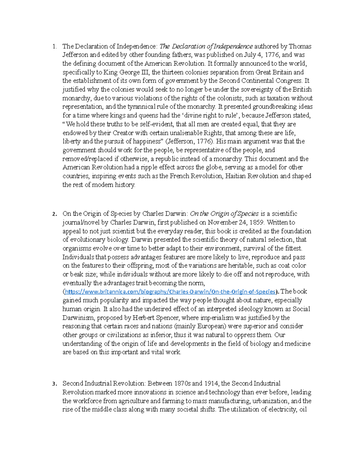 Global Citizens Timeline Final Project - The Declaration of ...