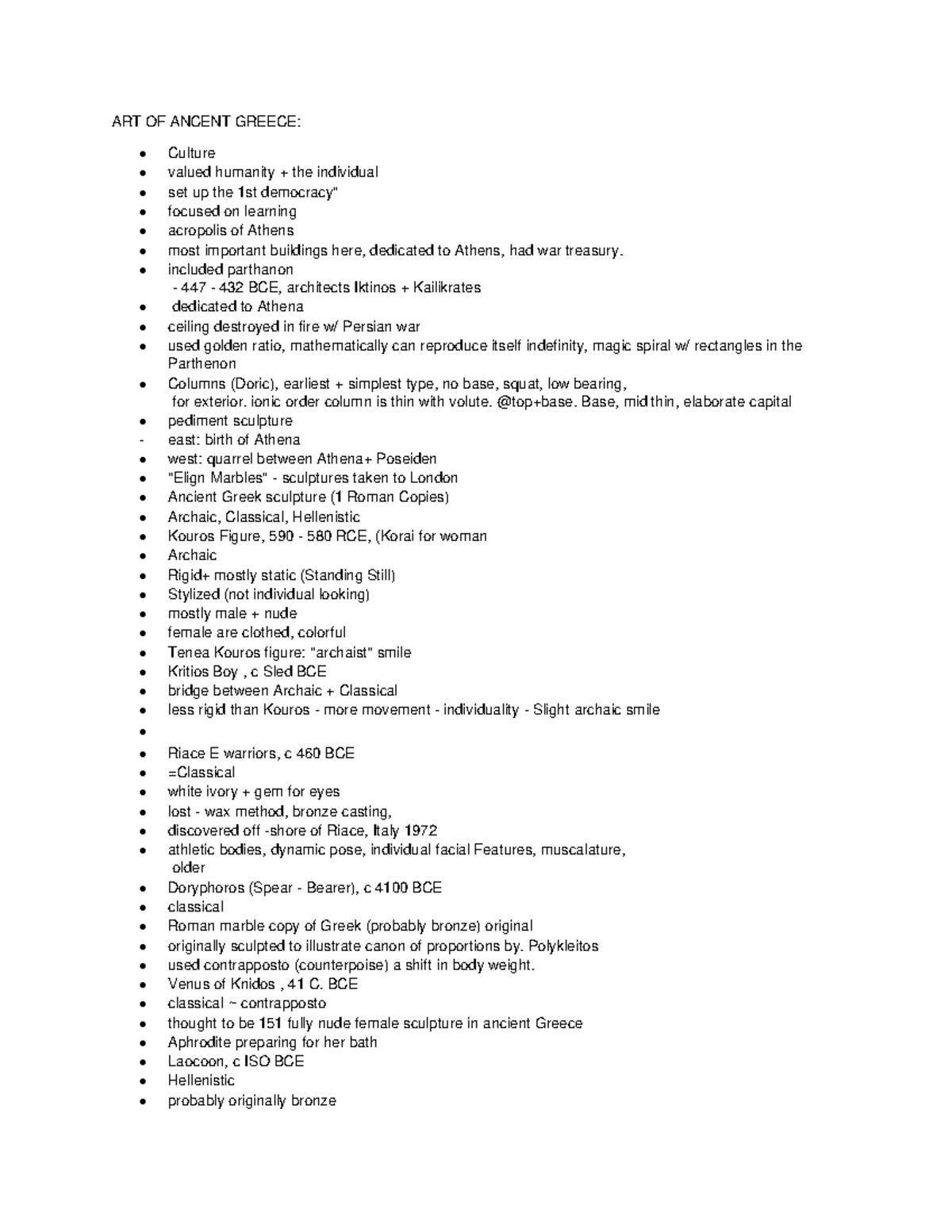 Art of Ancient Greece - ART OF ANCENT GREECE: Culture valued humanity ...