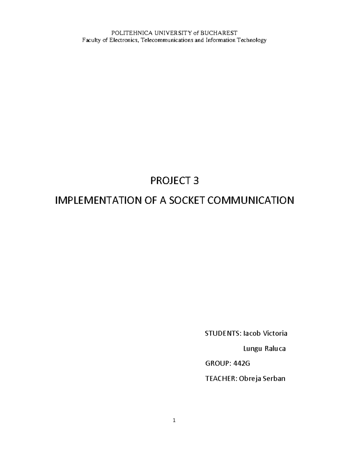 Project 3- Implementation OF A Socket Communication - PROJECT 3 ...