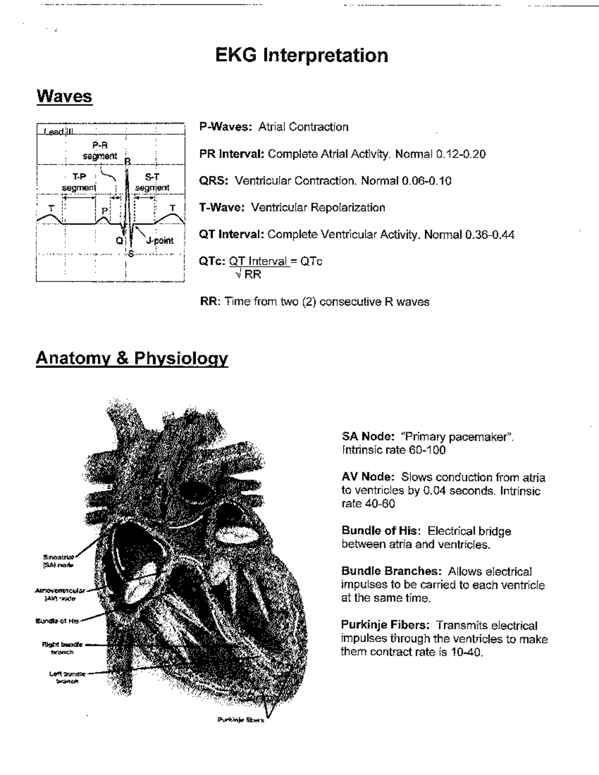 EKG Interpretation - notes - NU 220 - Studocu