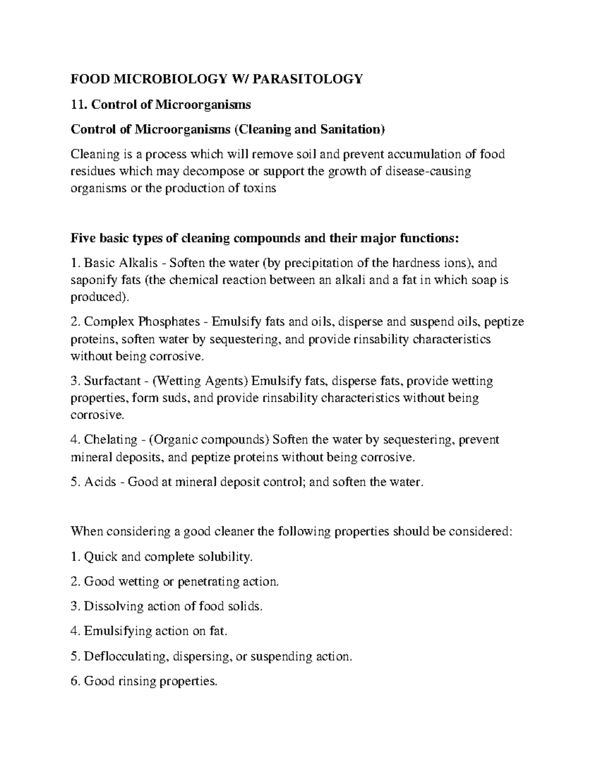 11. Control of Microorganisms - FOOD MICROBIOLOGY W/ PARASITOLOGY 11 ...
