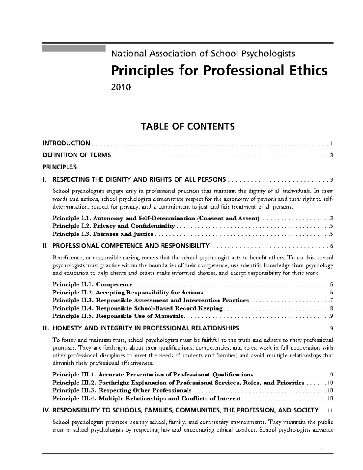 1 Ethical Principles NASP - National Association of School ...