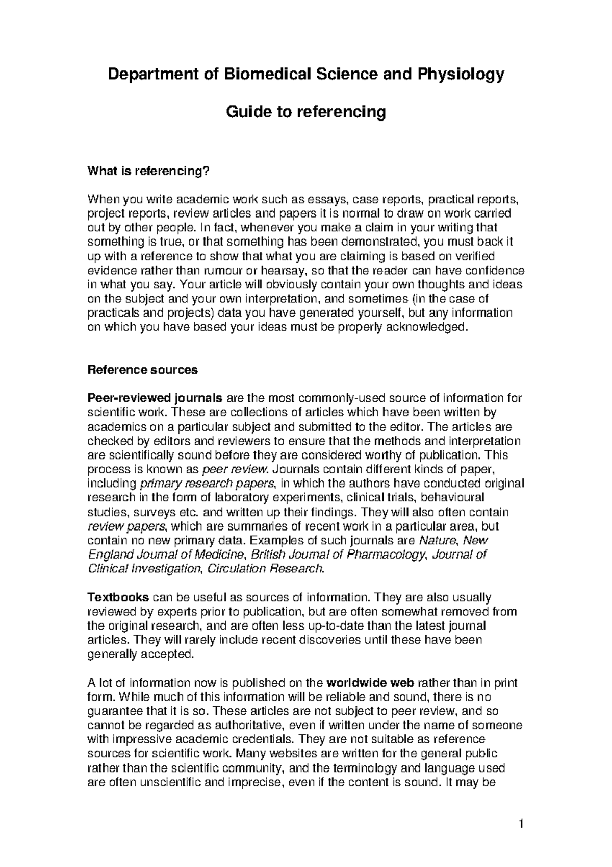 Dept Biomed-Phys ref guide 2013 - Department of Biomedical Science and ...