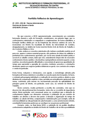 EFA PRO NS-UFCD 0670 (U12) - Portfólio Reflexivo de Aprendizagem CF ...