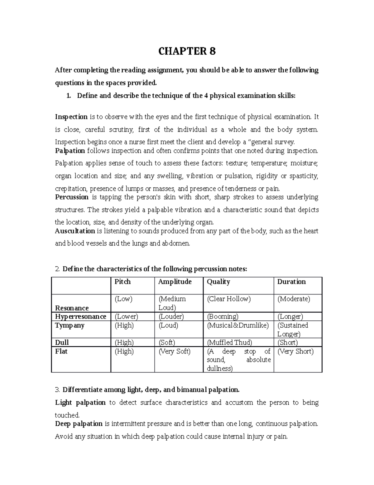 Chapter 8 helpful guide hopefully physical examination skills - CHAPTER ...
