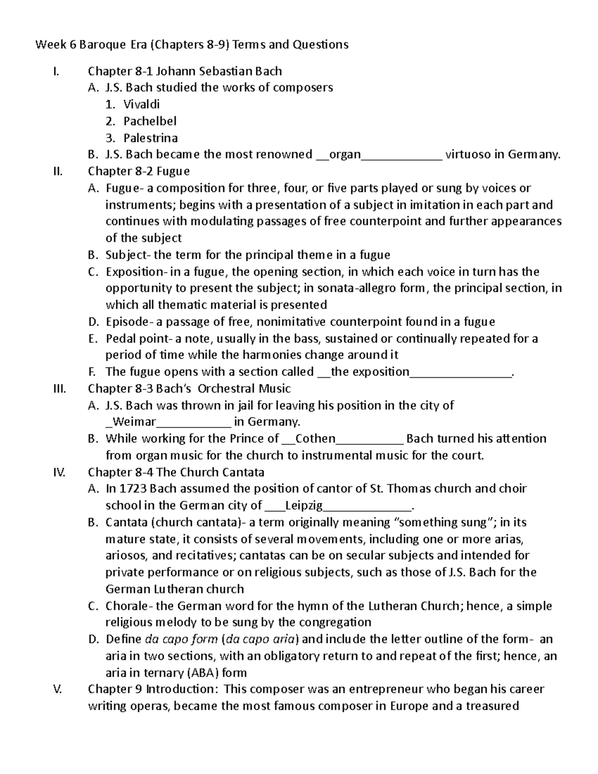 Week 6 Baroque Era Chapters 8-9 Terms and Questions - Chapter 8-1 ...