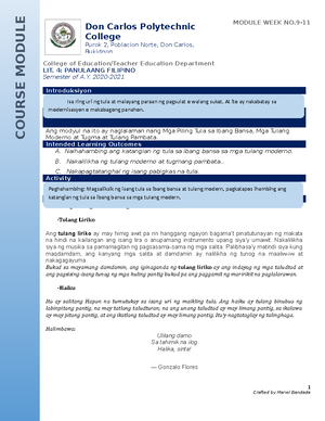 Lit. 4 Module 5-6 - Lecture notes 5-6 - College of Education/Teacher ...